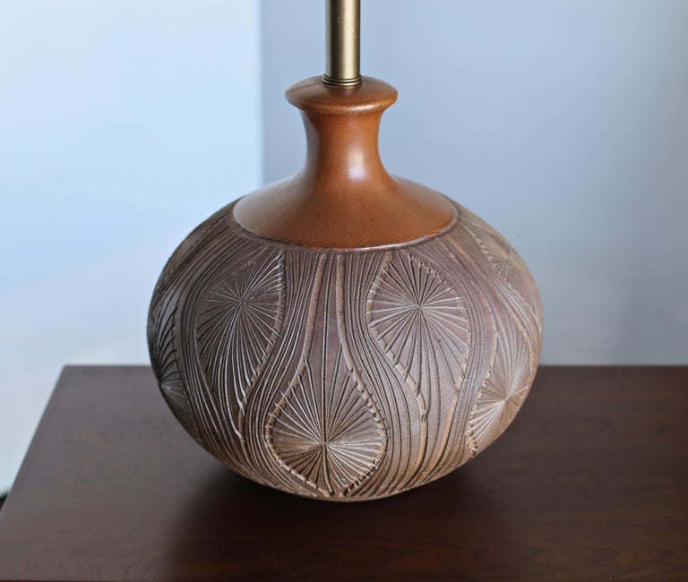 Pair of Ceramic Earthgender Lamps by David Cressey and Robert Maxwell ...