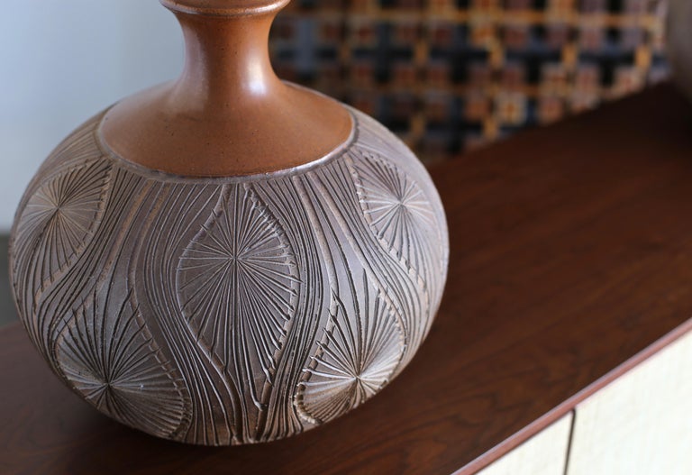 Pair of Ceramic Earthgender Lamps by David Cressey and Robert Maxwell ...