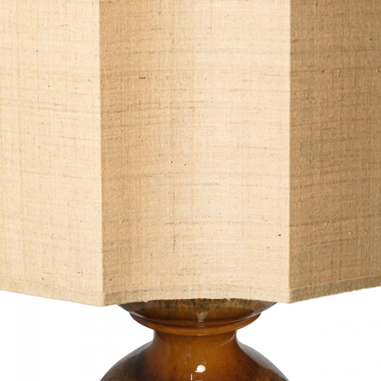 Pair of Ceramic Floor lamps with New Hexagonal Lampshade by Rene Houben, 1960s For Sale at 1stDibs