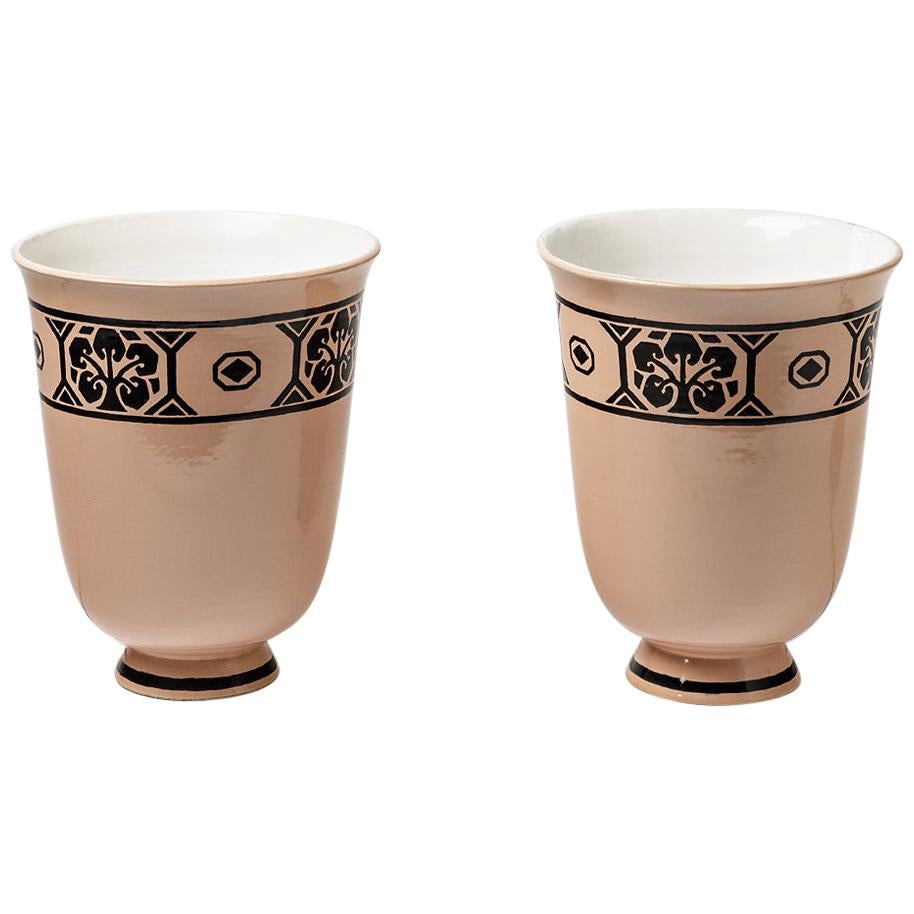 Pair of Ceramic Lamps Attributed to Jean Luce, circa 1930, Art Deco ...