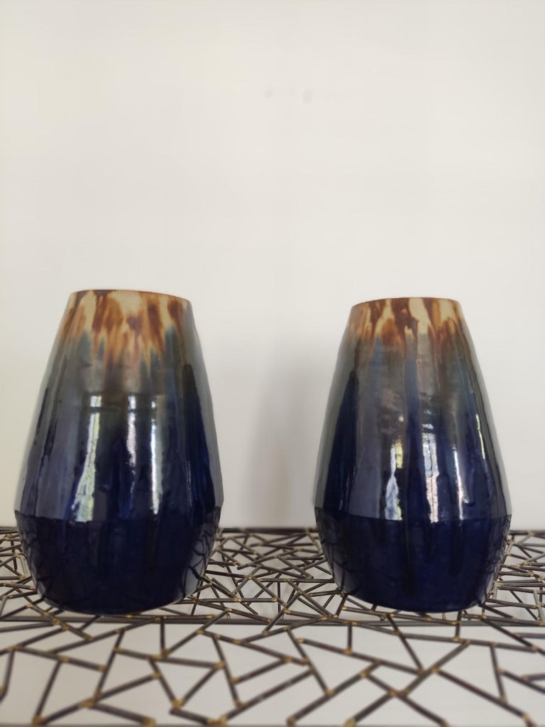 Pair of Ceramic Vase by Joseph Talbot, Potter La Borne, circa 1930 For ...