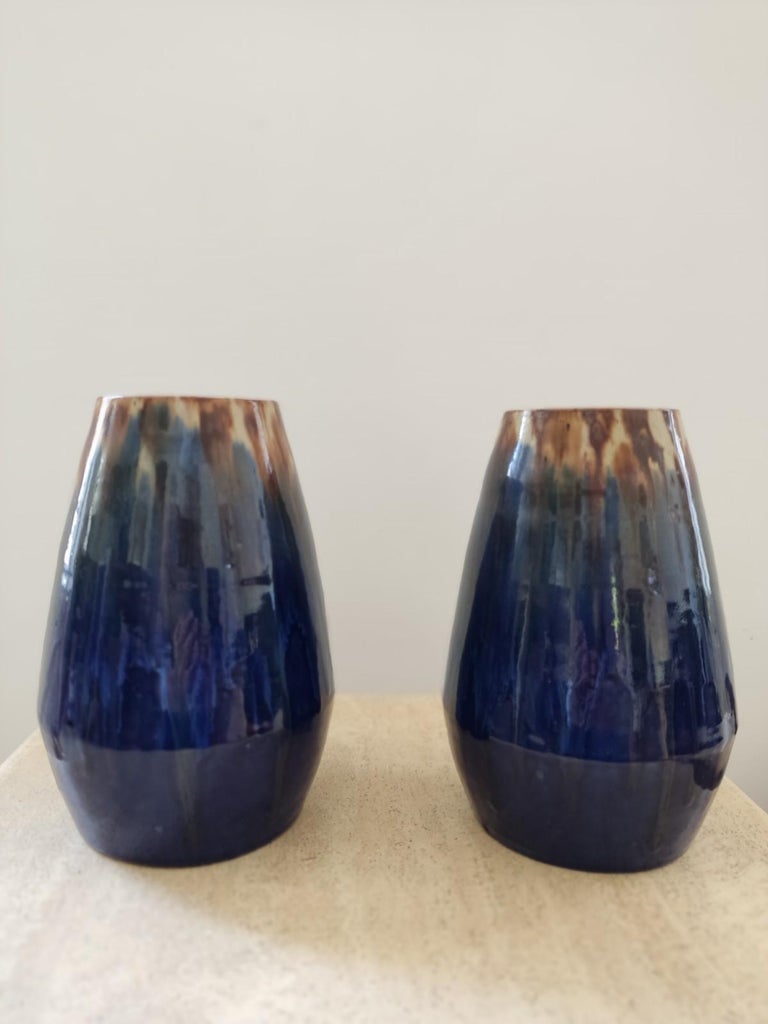 Pair of Ceramic Vase by Joseph Talbot, Potter La Borne, circa 1930 For ...
