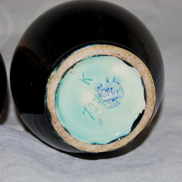 Pair of Ceramic Vases by Boch Frères La Louvière, Belgium, 1930 For ...