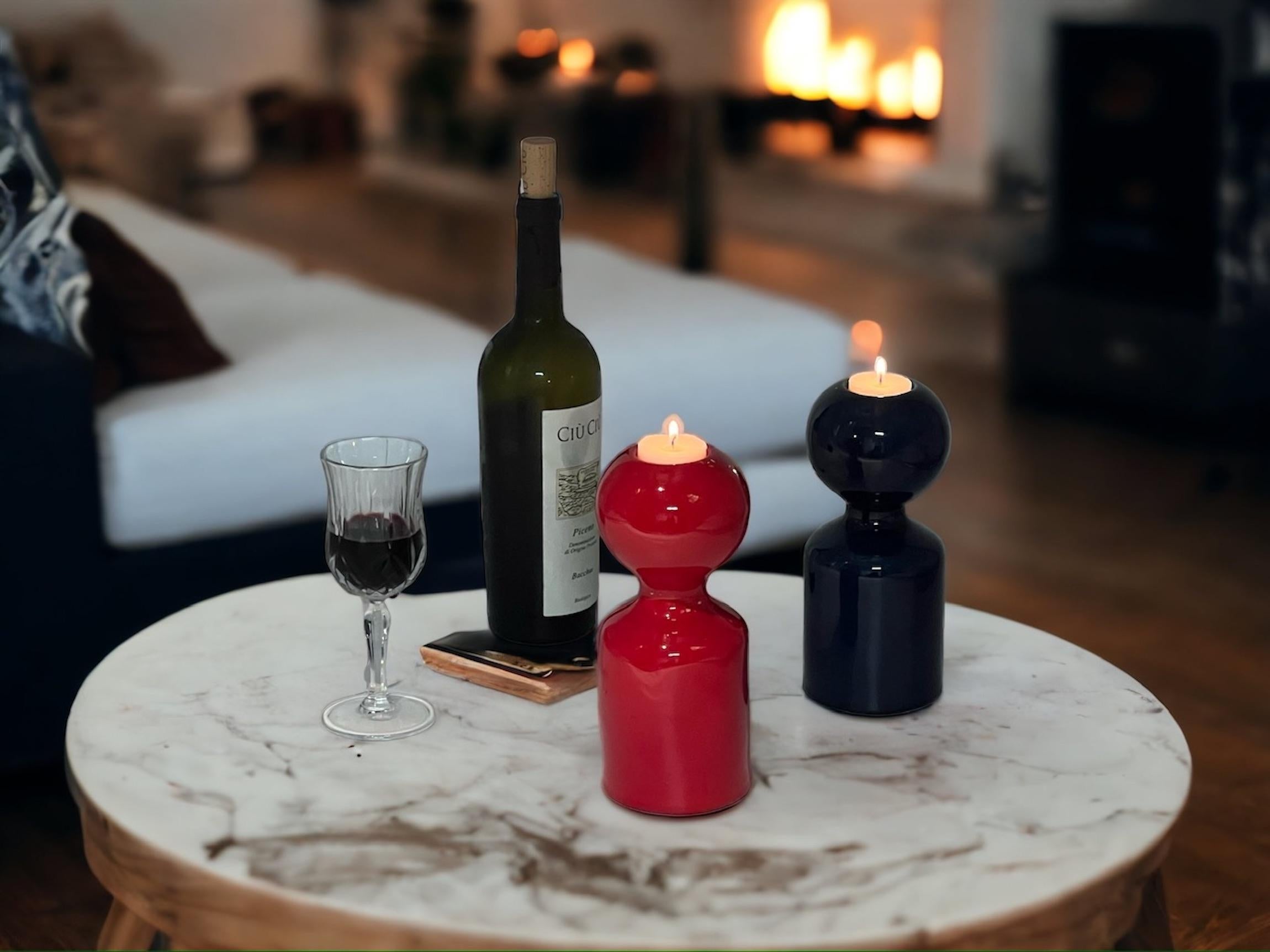 Pair of Ceramic Vases / Candle Holders by Liisi Beckmann for ...