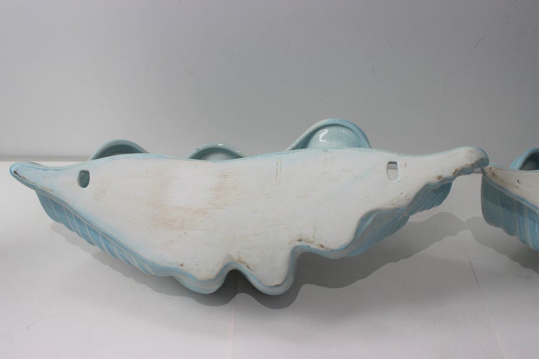 Pair of Ceramic Wall Pockets For Sale at 1stDibs