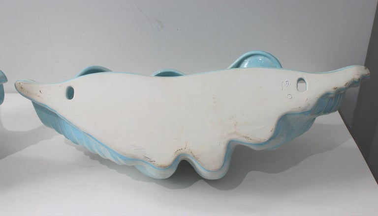 Pair of Ceramic Wall Pockets For Sale at 1stDibs