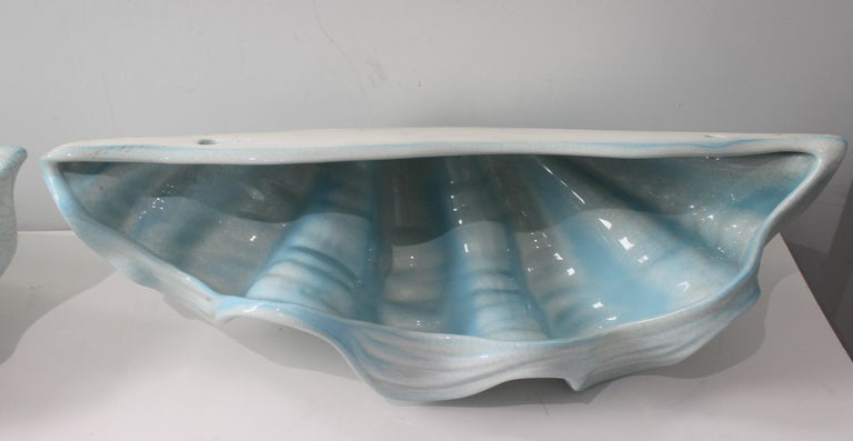 Pair of Ceramic Wall Pockets For Sale at 1stDibs