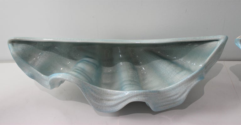 Pair of Ceramic Wall Pockets For Sale at 1stDibs