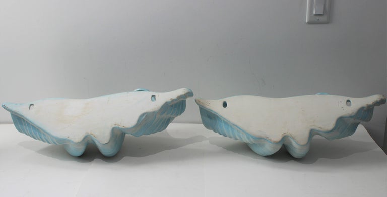 Pair of Ceramic Wall Pockets For Sale at 1stDibs