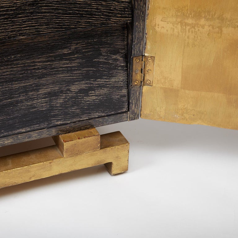 Pair of Cerused Oak Cabinets with Greek Key Frieze by James Mont For ...