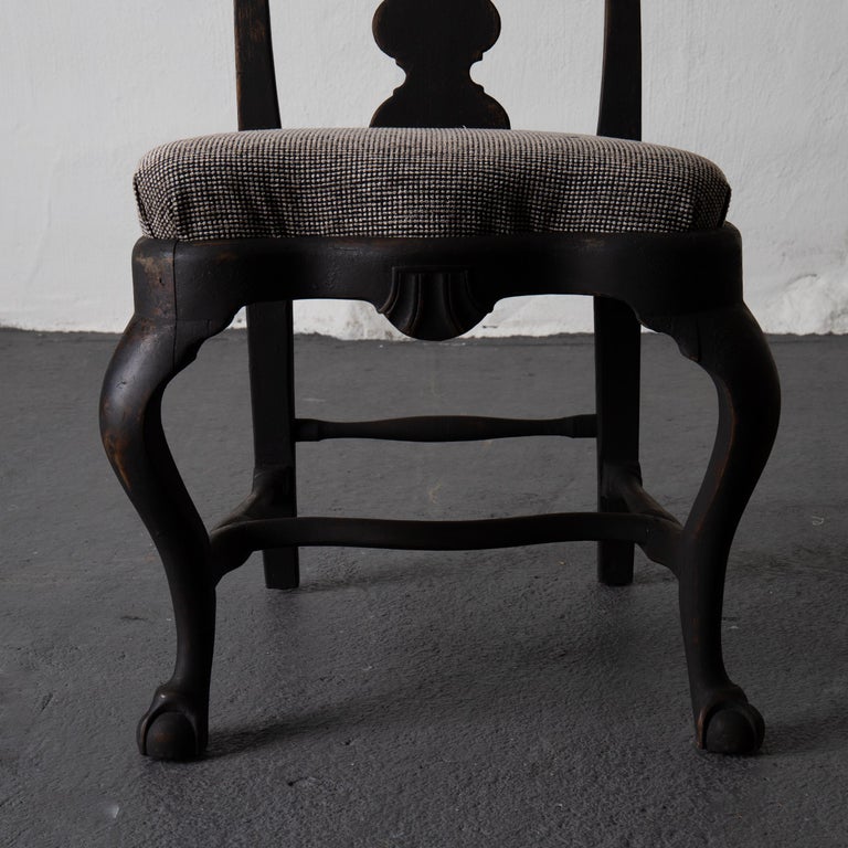 Pair of Chairs Swedish Black Rococo, 18th Century, Sweden at 1stDibs