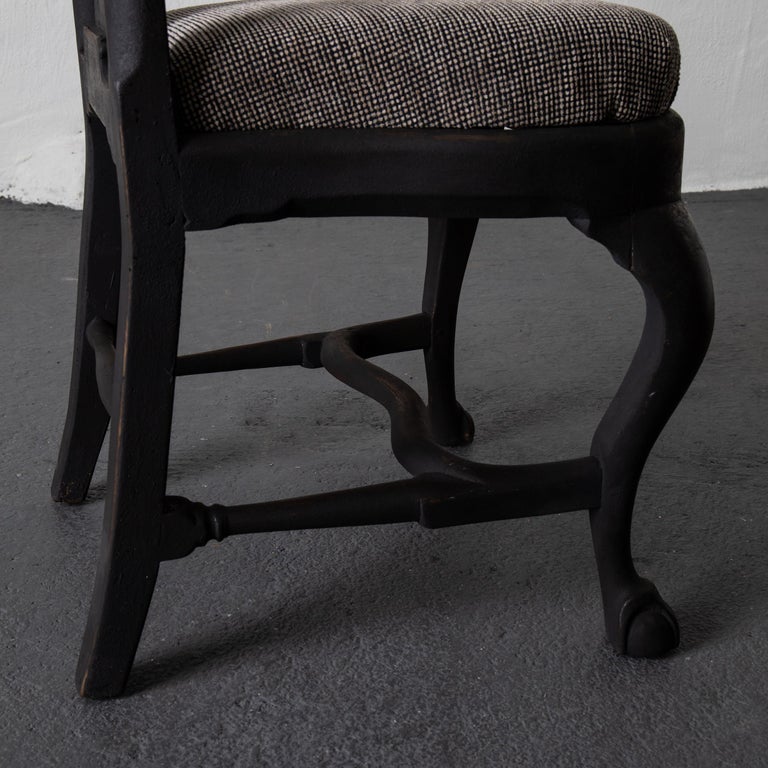 Pair of Chairs Swedish Black Rococo, 18th Century, Sweden at 1stDibs