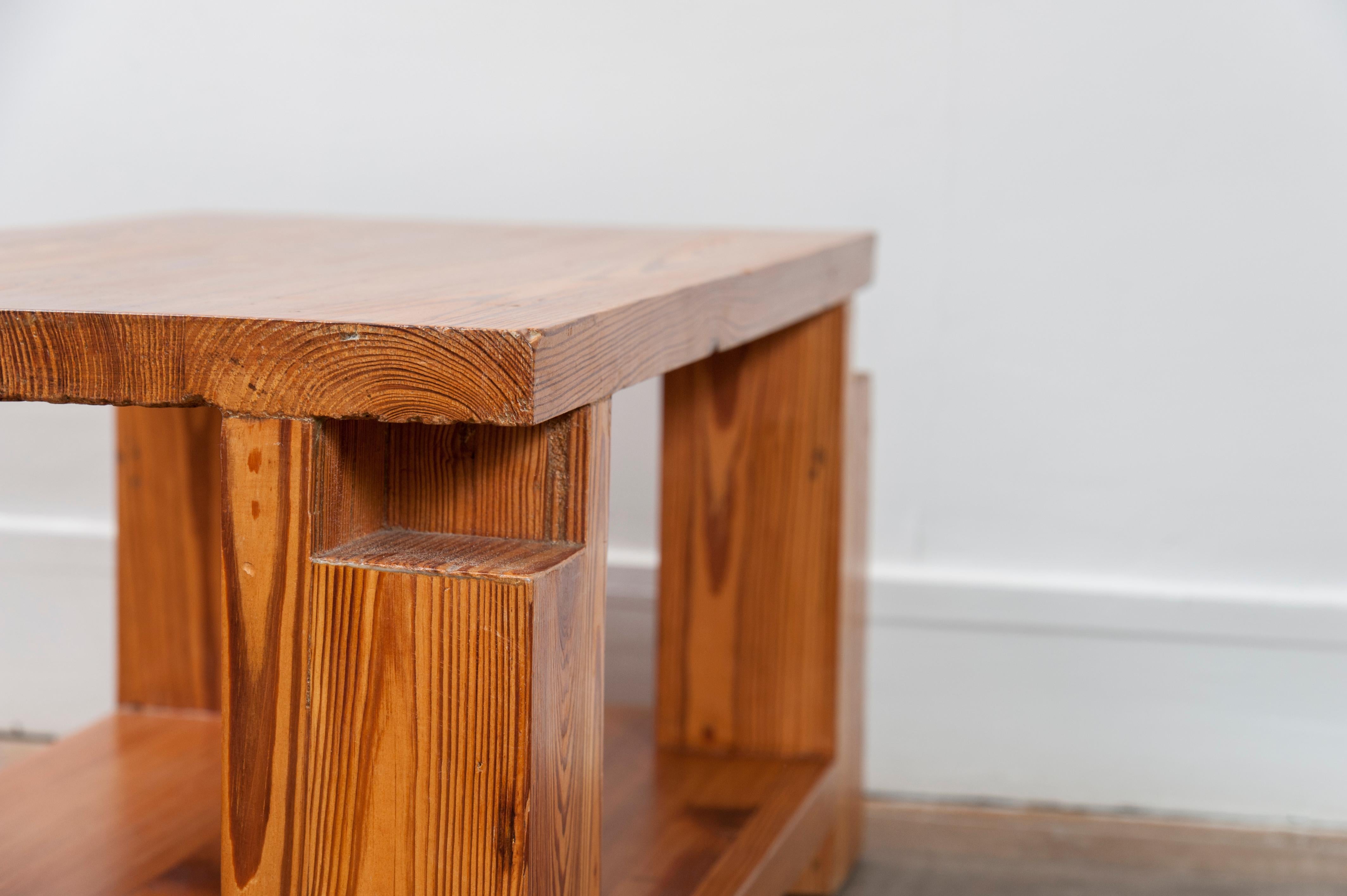 Pair of "Chalet" Wood Tables at 1stDibs