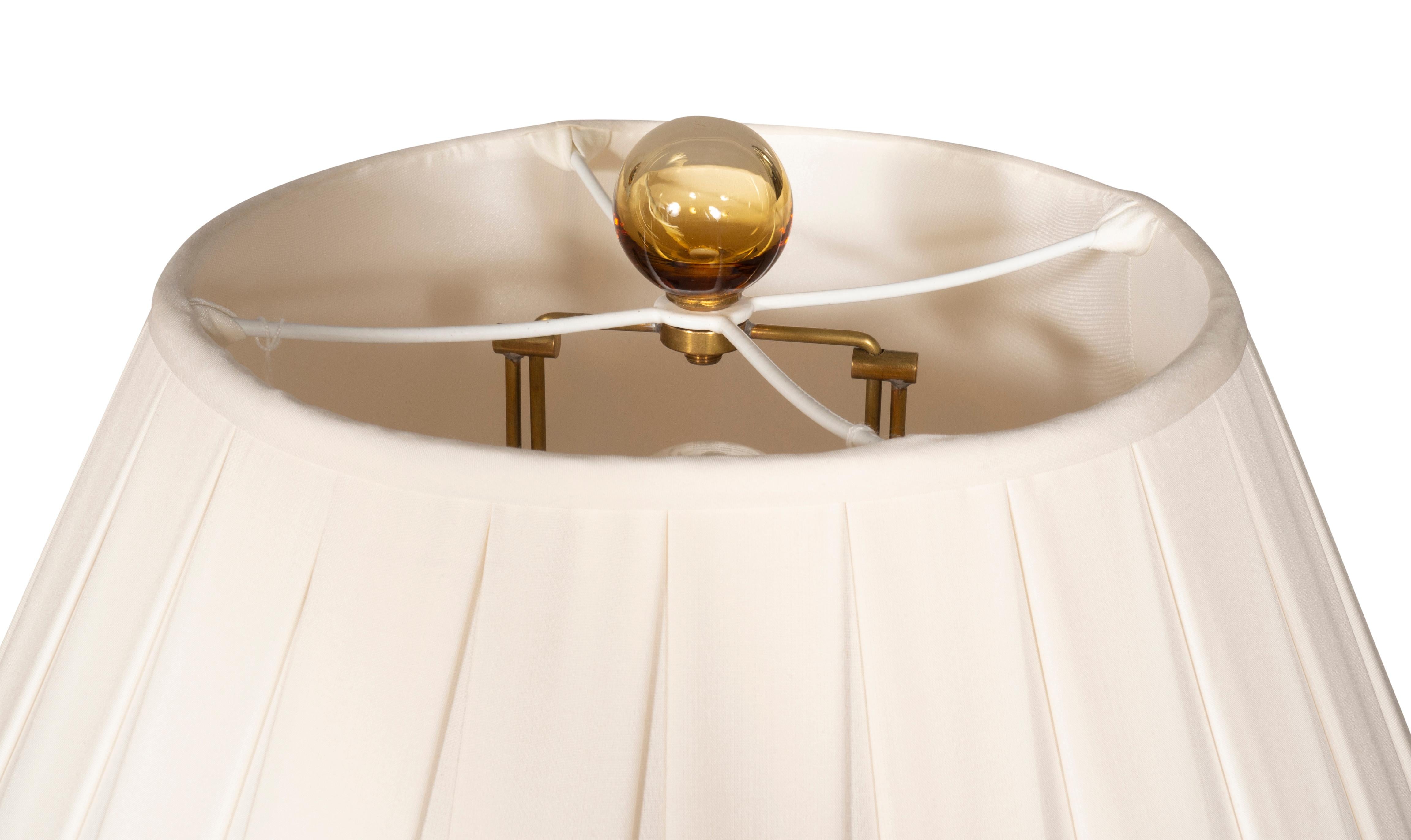Pair of Champagne Color Cut Glass Table Lamps For Sale at 1stDibs