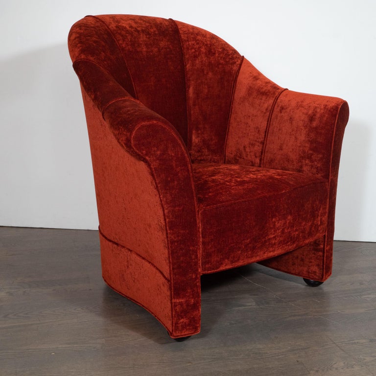 Pair of Channel Back Lounge Chairs in Smoked Ruby Velvet by Josef ...