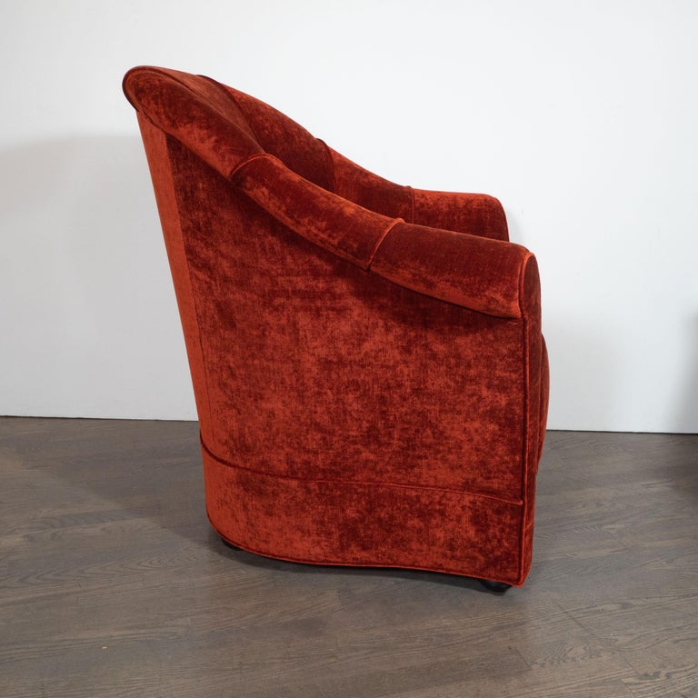 Pair of Channel Back Lounge Chairs in Smoked Ruby Velvet by Josef ...