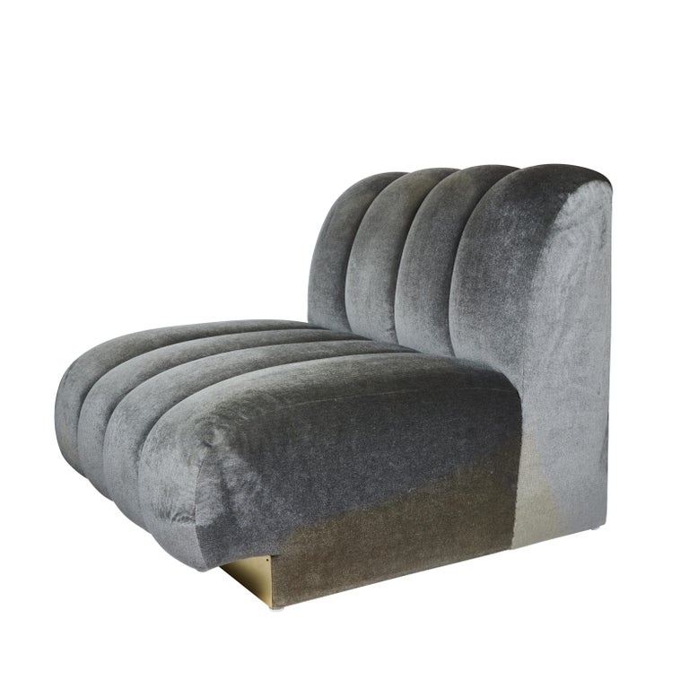Pair of Channel Tufted Lounge Chairs by Steve Chase For Sale at 1stDibs