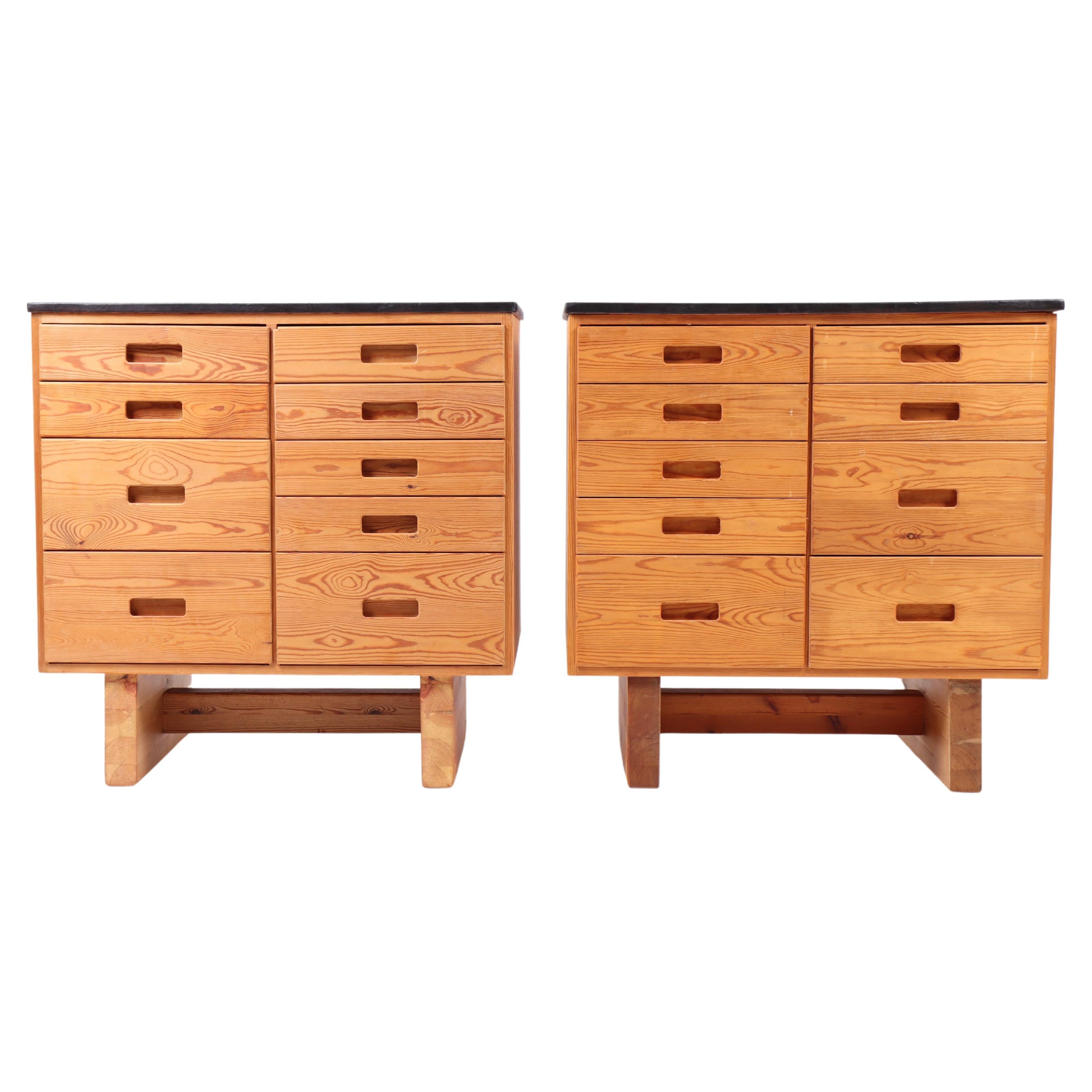 Pair of Chest og Drawers in Solid Pine, Made in Denmark 1970s For Sale ...
