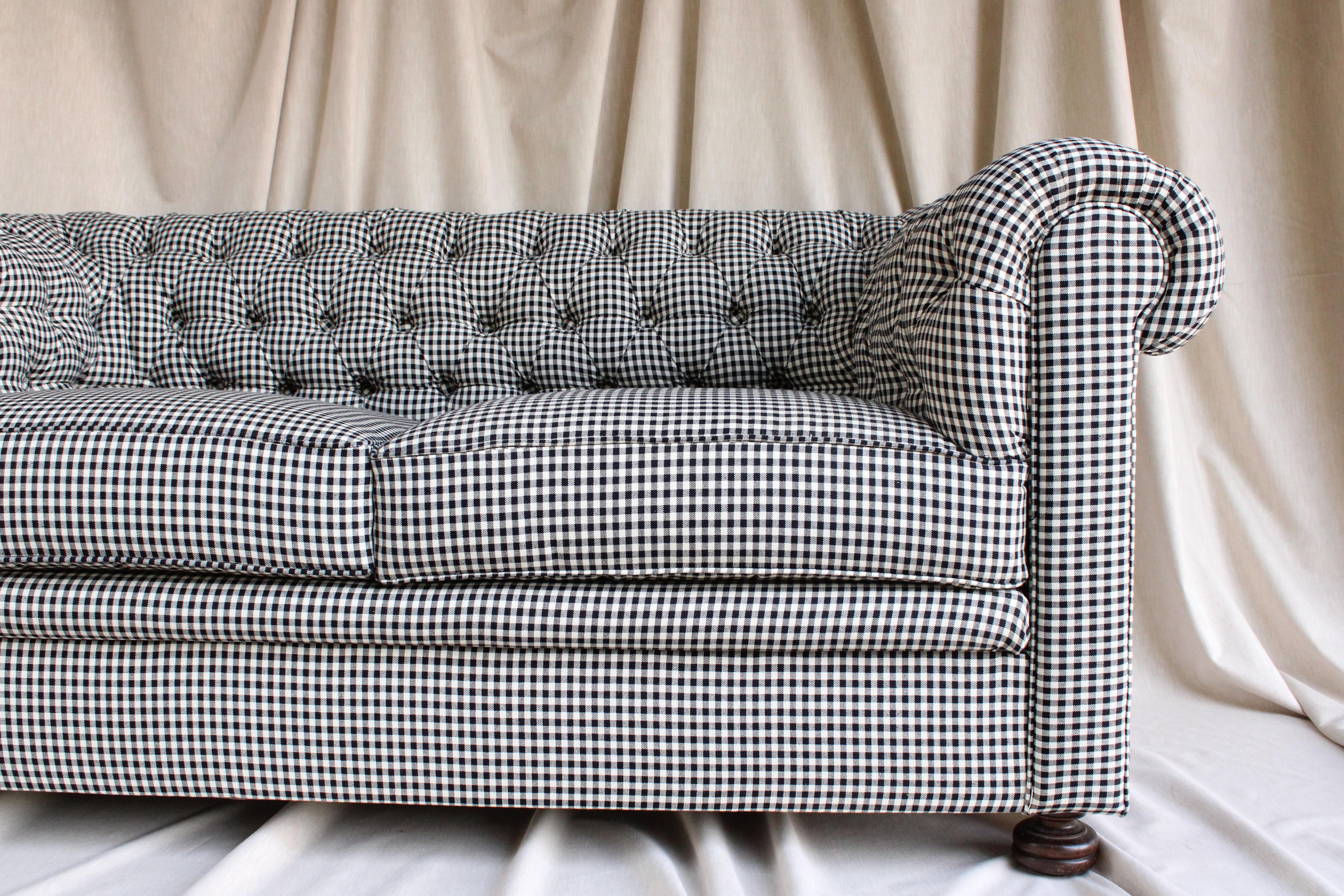 Pair of Chesterfield Sofas, Upholstered in Vichy with Springs by ...