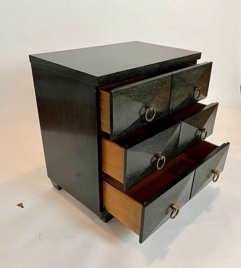 Pair of Chests in Silver Fox Black Cerused Wood For Sale at 1stDibs