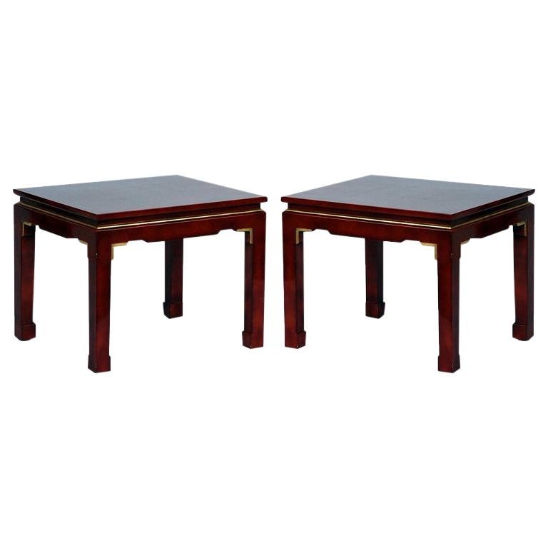 Pair of Chic French 1960s Asian Inspired Lacquer Tables For Sale at 1stDibs