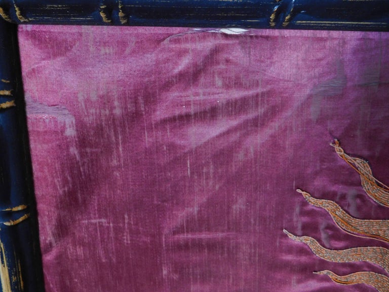 Pair of Chinese 19th Century Heavily Embroidered Dragon Silk Panels at ...