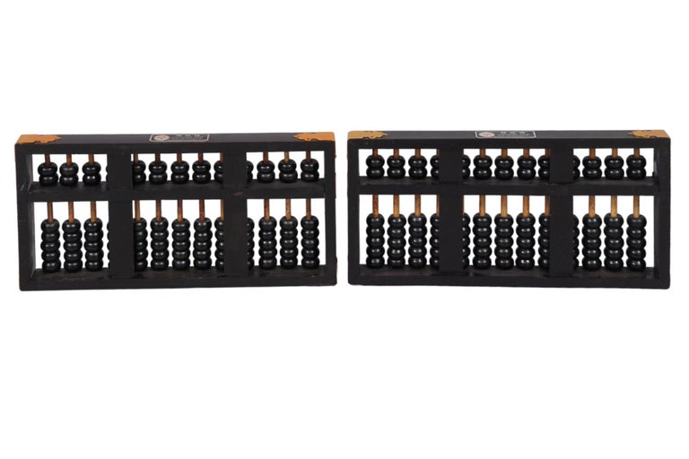 Pair of Chinese Abacuses by Lotus Flower For Sale at 1stDibs