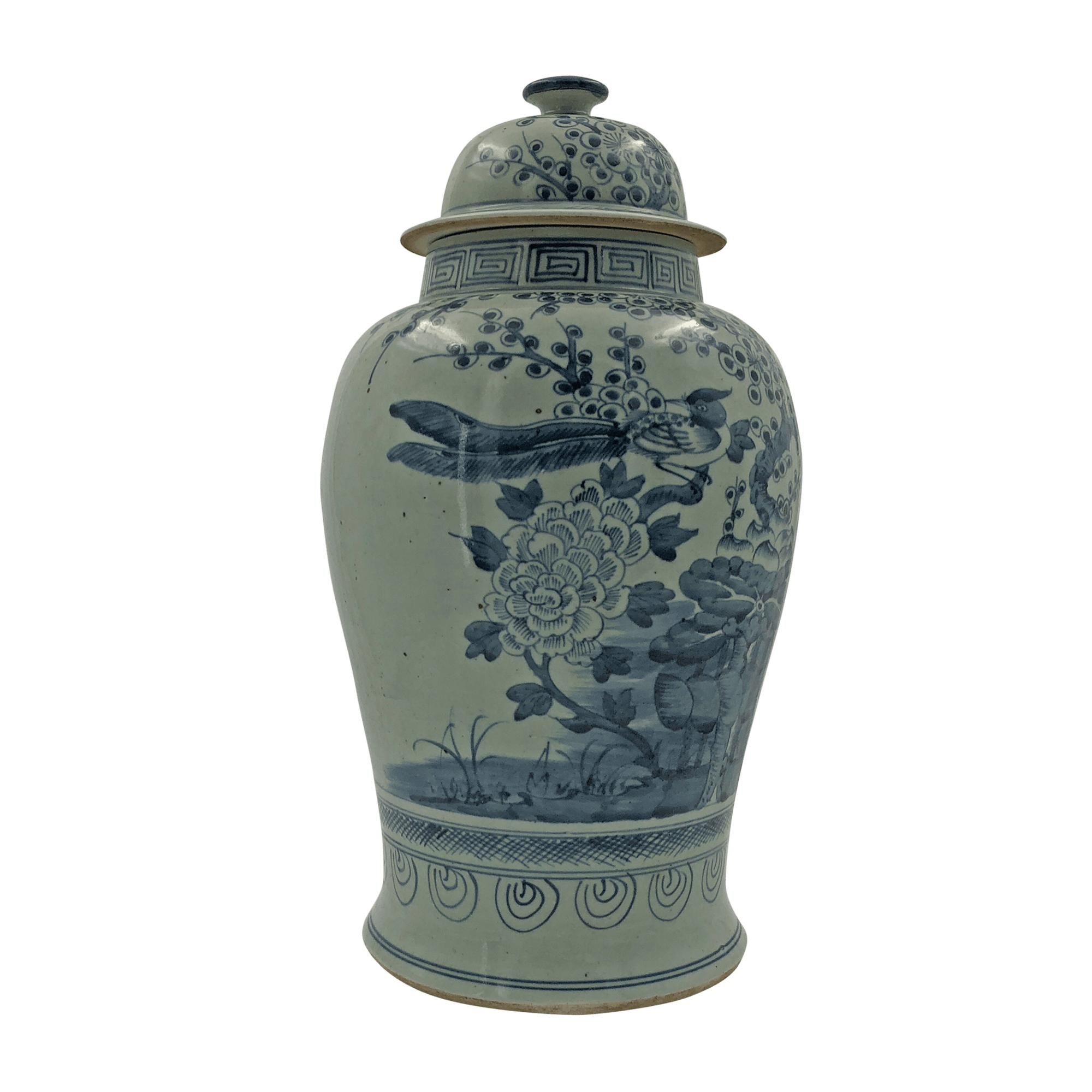 Pair of Chinese Blossom Temple Jars at 1stDibs