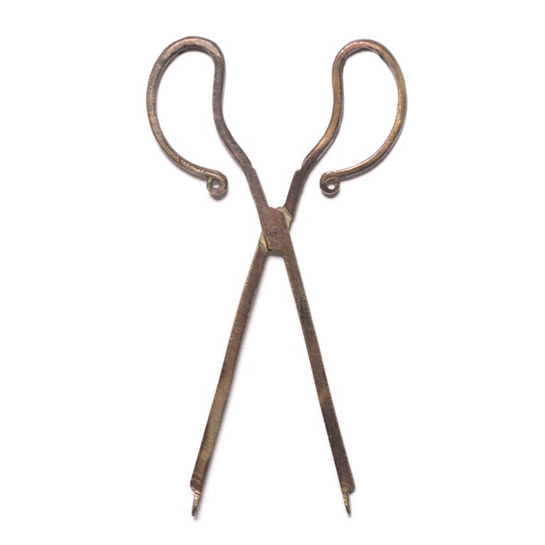 Pair of Chinese Brass Brazier Tongs, c. 1850 For Sale at 1stDibs