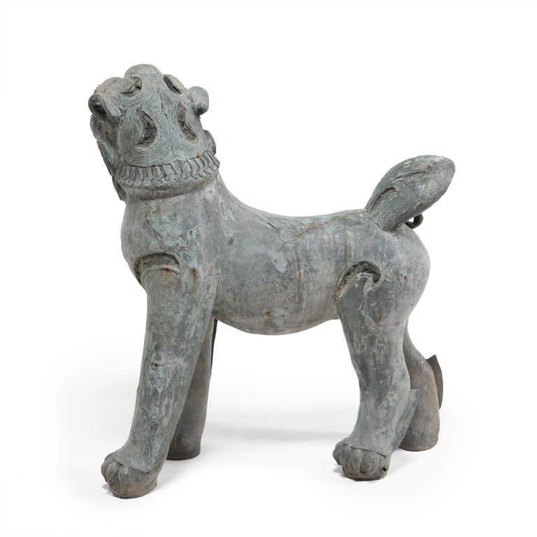 Pair of Chinese Bronze Fu Lion Guardians, c. 1850 at 1stDibs