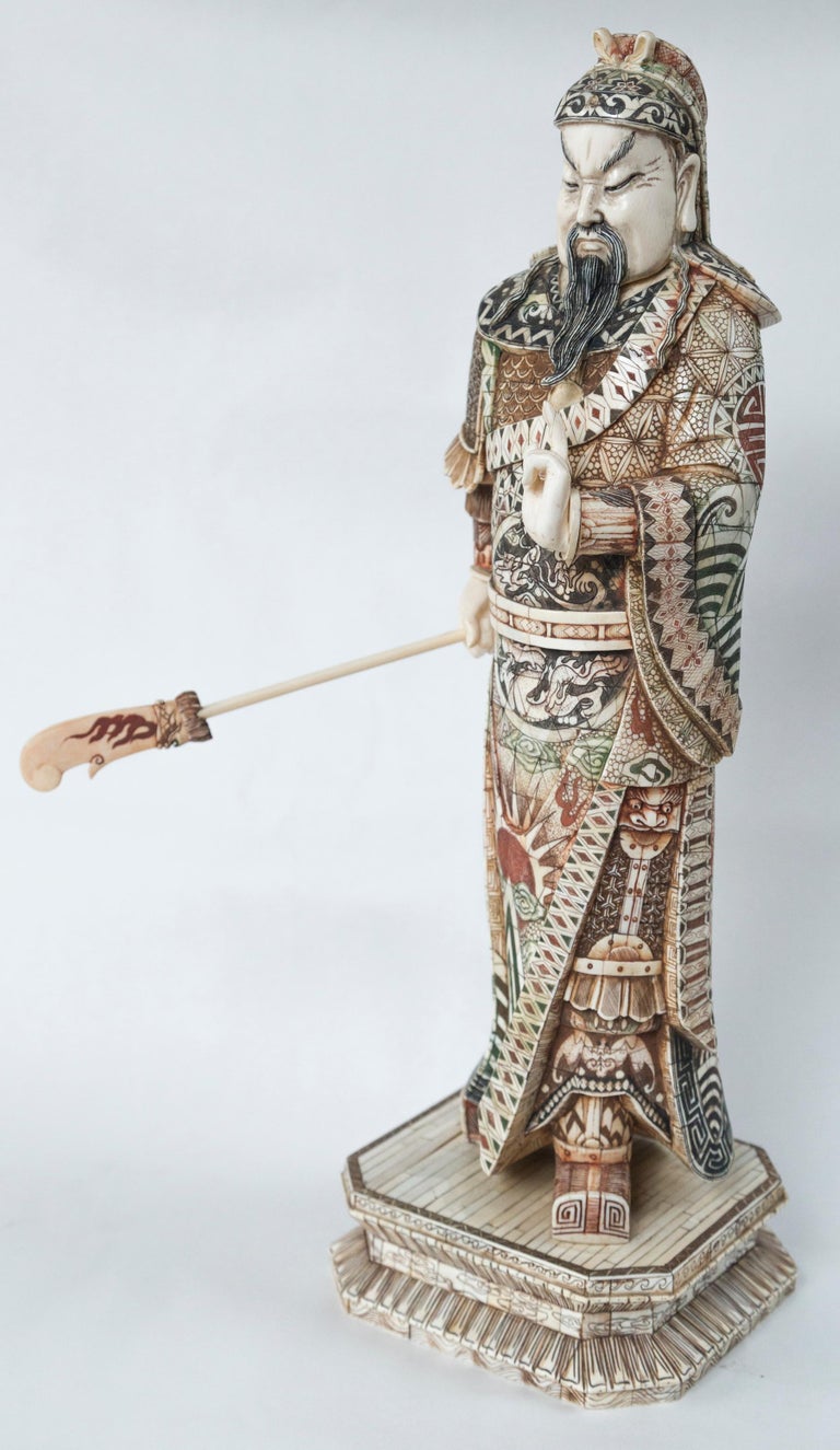 Pair of Chinese Carved Bone Figures For Sale at 1stDibs