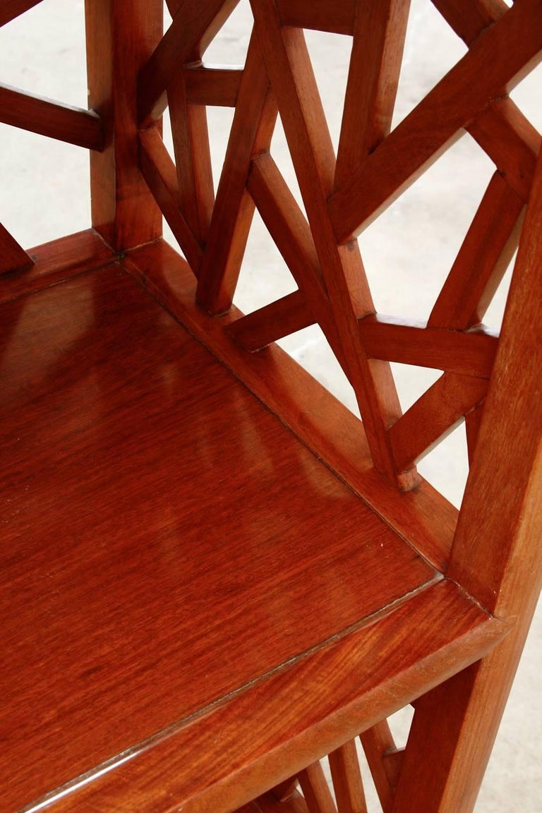 Pair of Chinese Carved Rosewood Display Cabinets or Bookcases For Sale ...