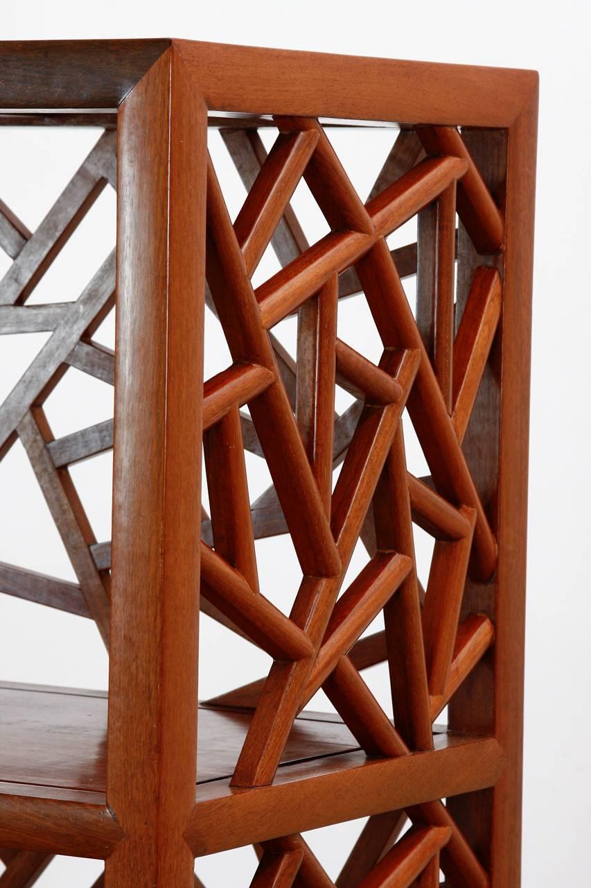 Pair of Chinese Carved Rosewood Display Cabinets or Bookcases at ...