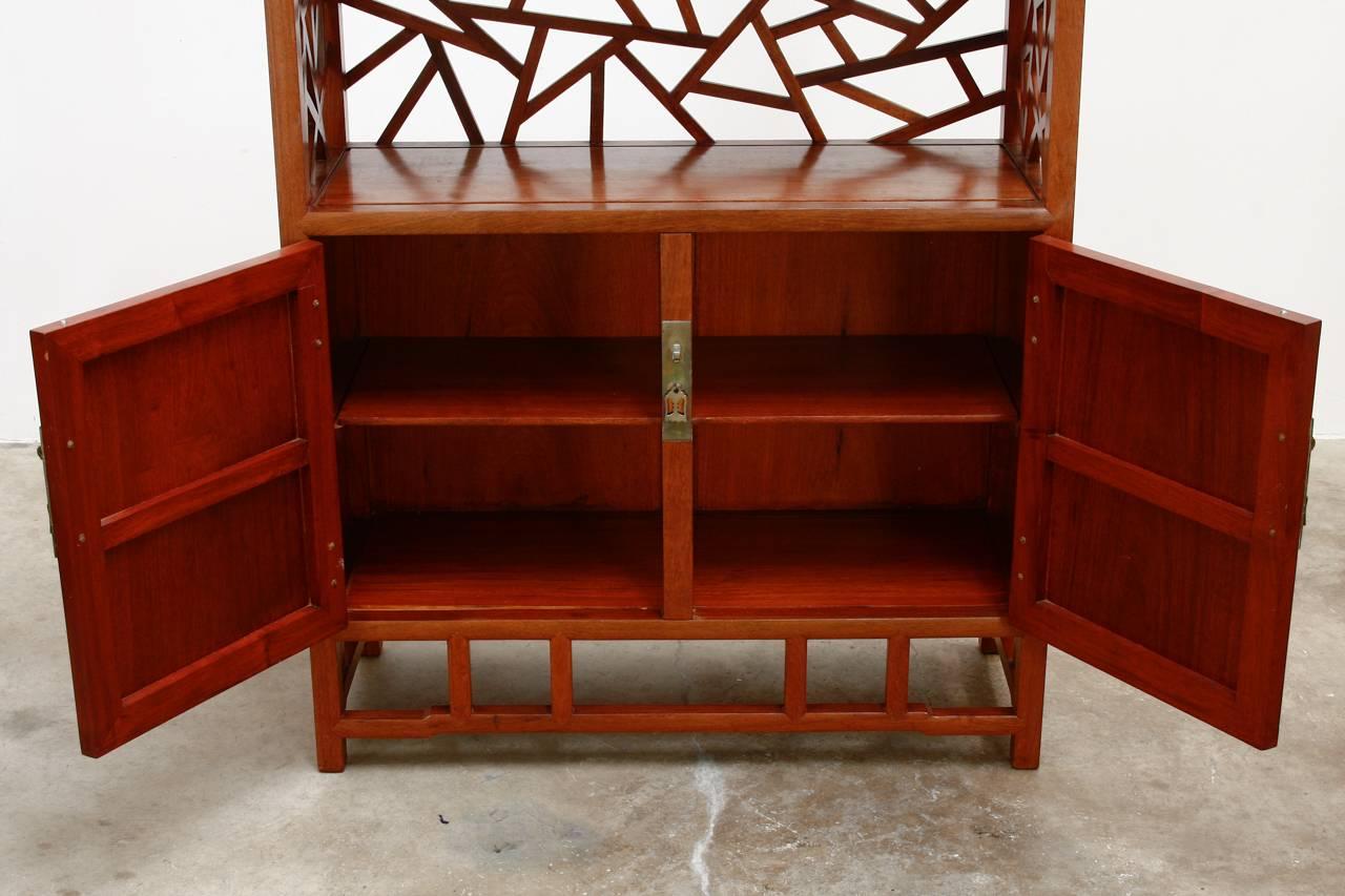 Pair of Chinese Carved Rosewood Display Cabinets or Bookcases at ...