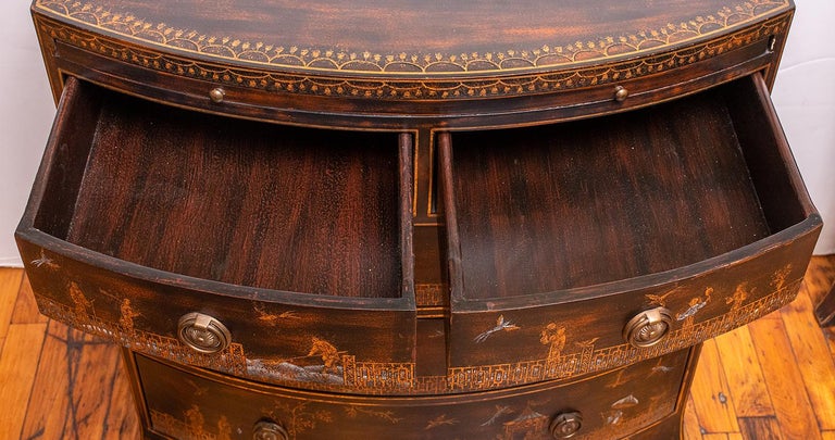 Pair of Chinese Chinoiserie Maitland Smith Hand Painted Chests at 1stDibs