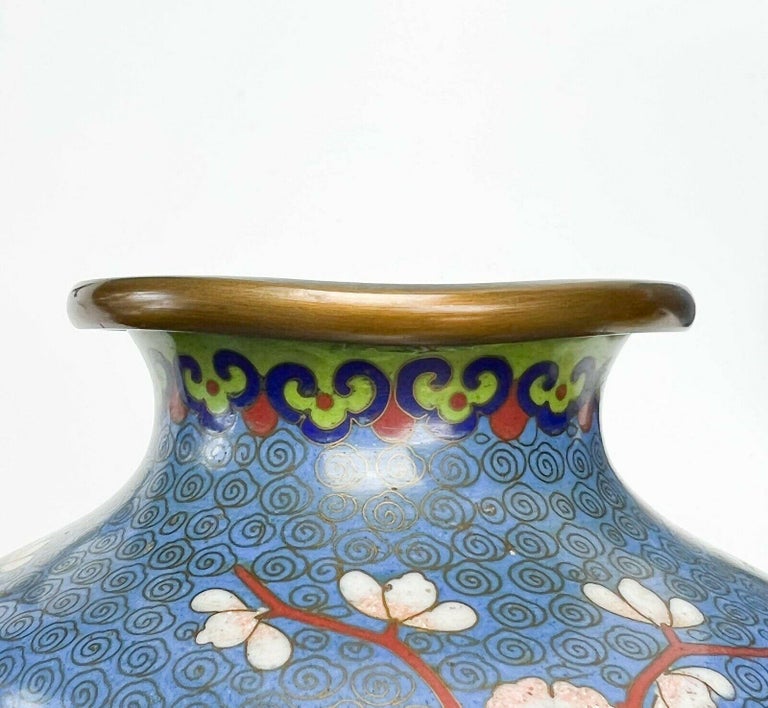 Pair of Chinese Cloisonne Enamel Enamel and Bronze Mounted Vases Penny ...