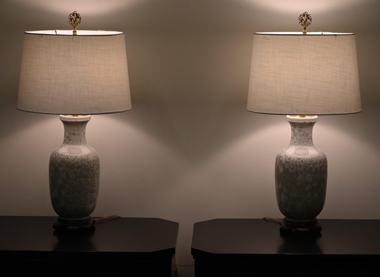 Pair of Chinese Crystalline Lamps, 20th Century at 1stDibs