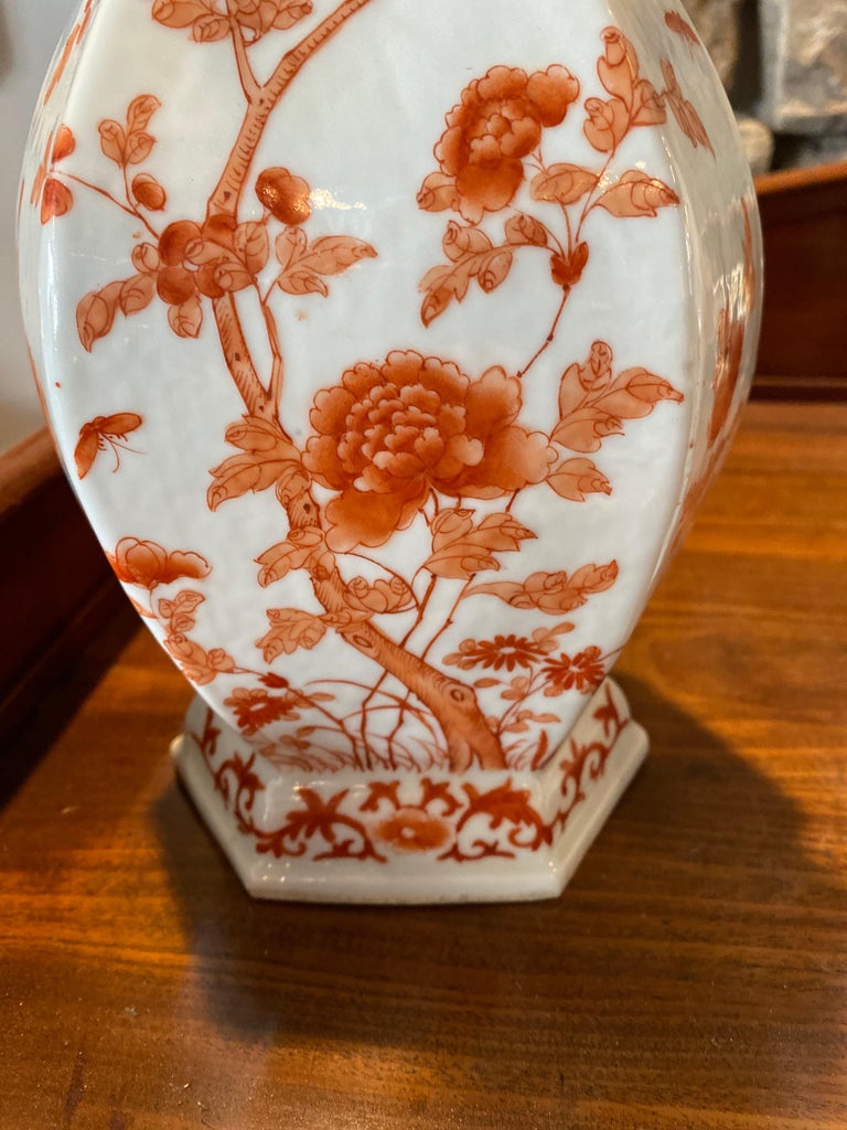 Pair of Chinese Dragon Red ‘Orange’ Vases at 1stDibs