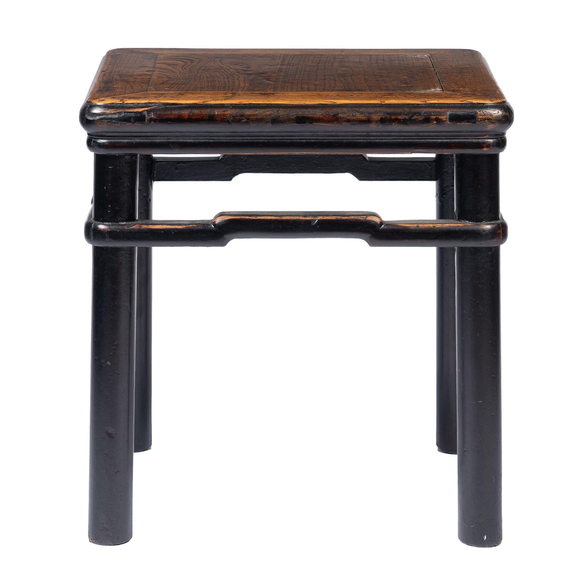 Pair of Chinese Elm stools in the Ming taste, 1850's at 1stDibs