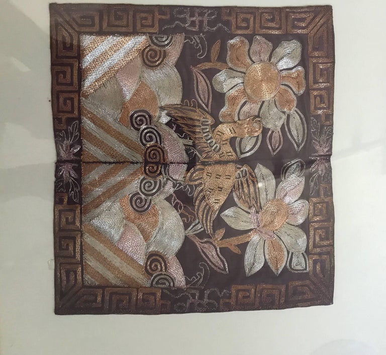 Pair of Chinese Embroidery Mandarin Duck Civil Rank Badges at 1stDibs