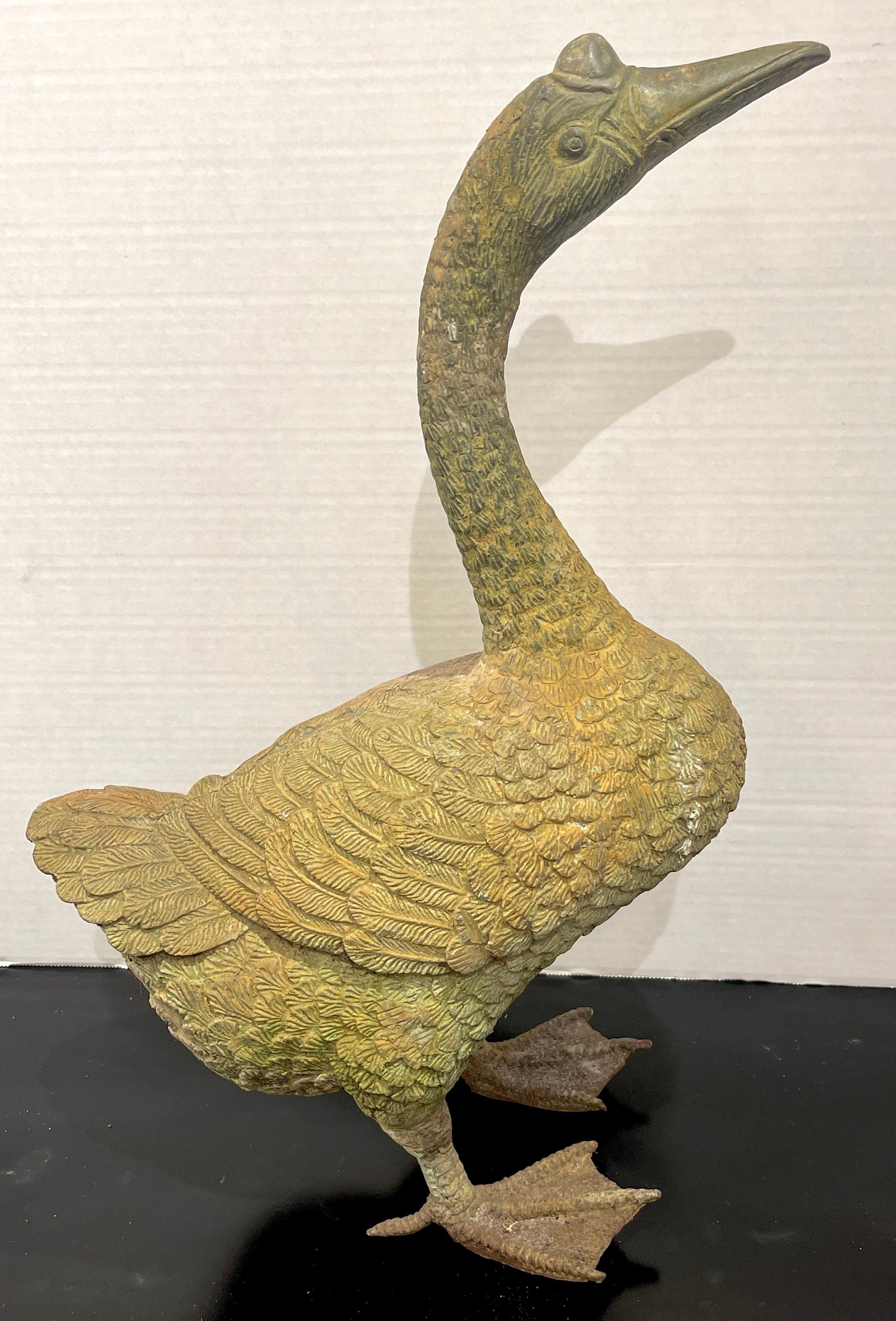 Pair of Chinese Export Bronze Ducks For Sale at 1stDibs