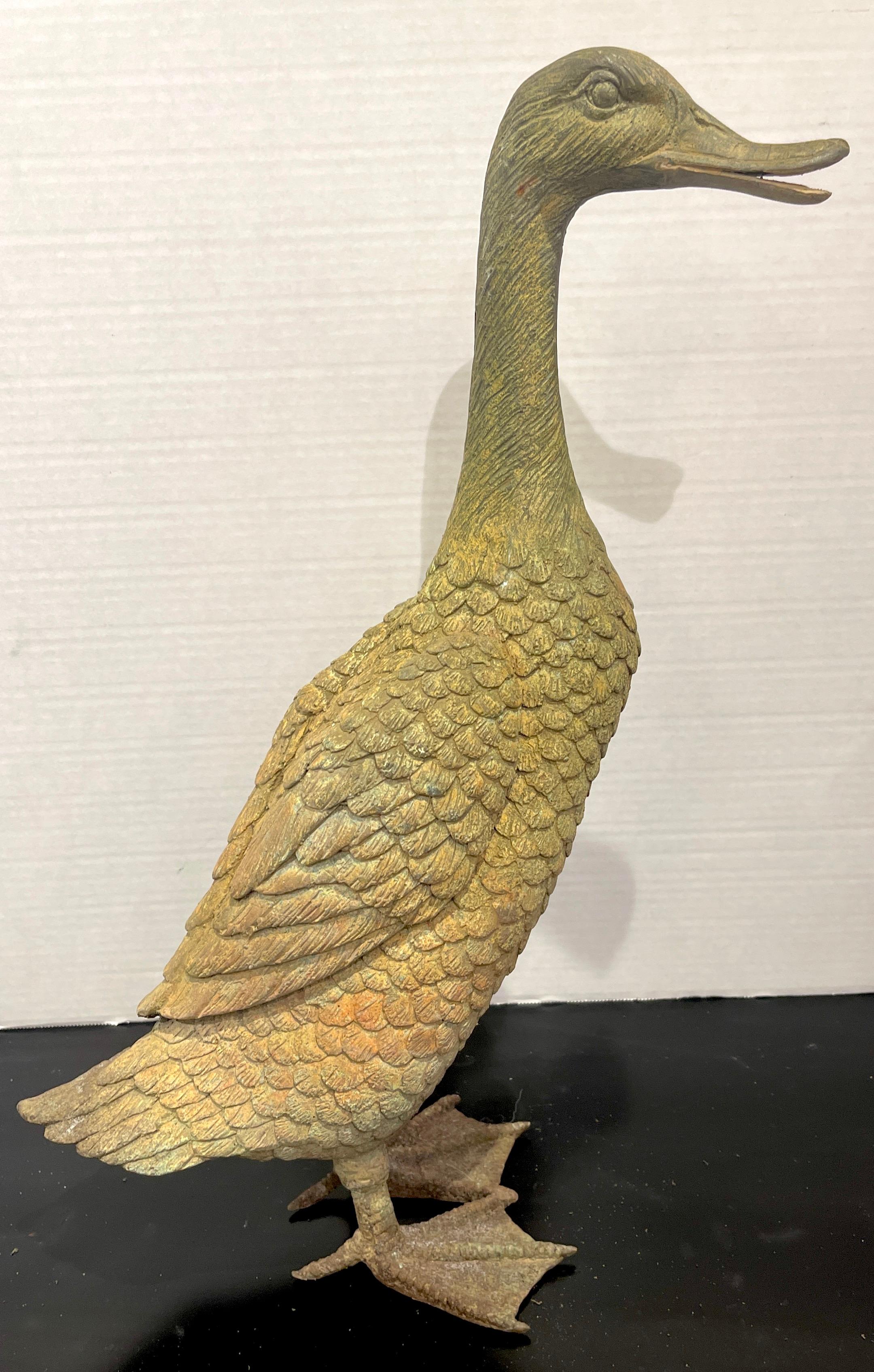 Pair of Chinese Export Bronze Ducks For Sale at 1stDibs