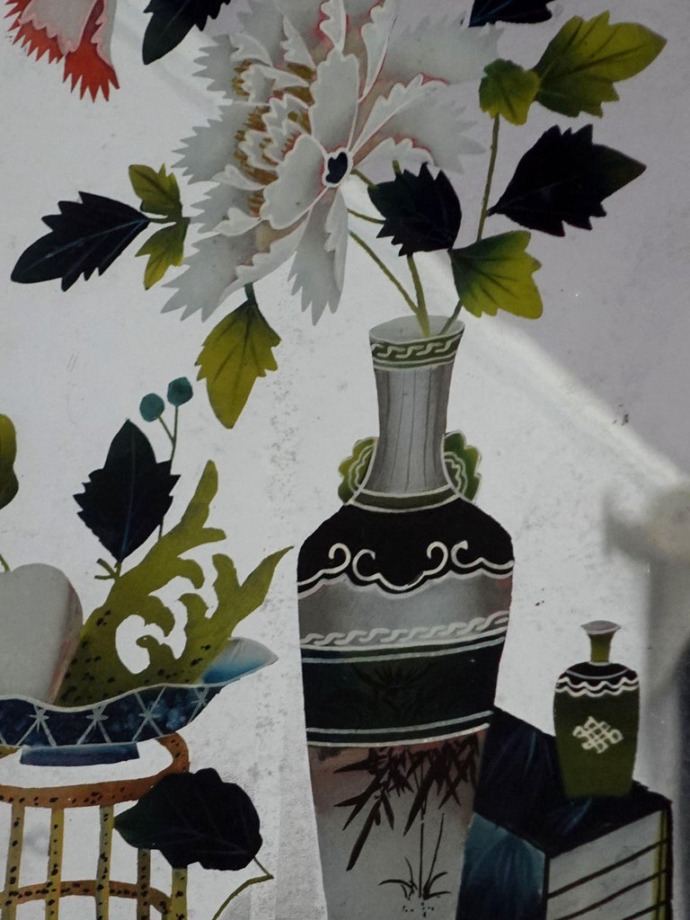 Pair of Chinese Export Reverse Paintings on Mirrors, Still Life#2 For ...