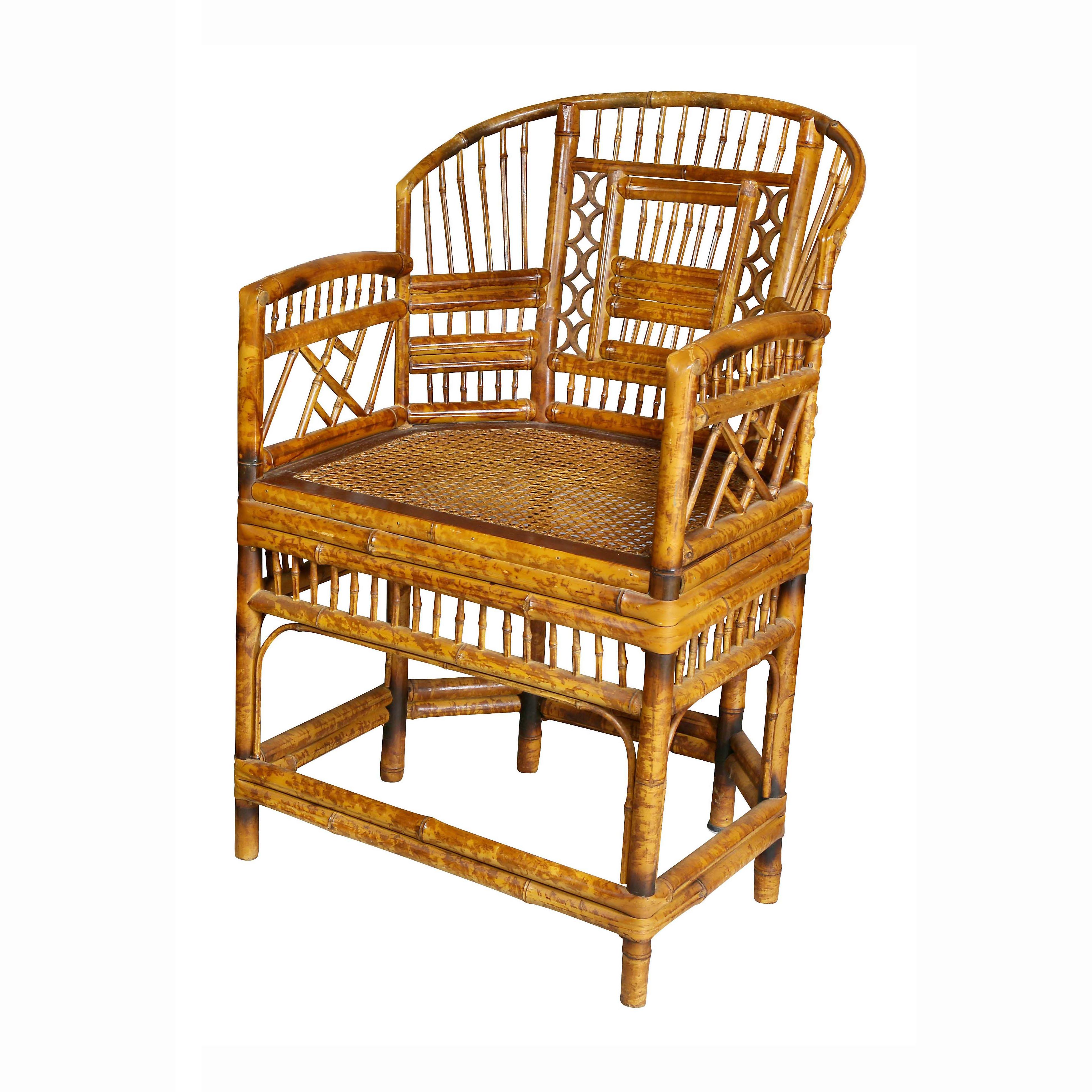 Pair of Chinese Export Style Bamboo Armchairs at 1stDibs