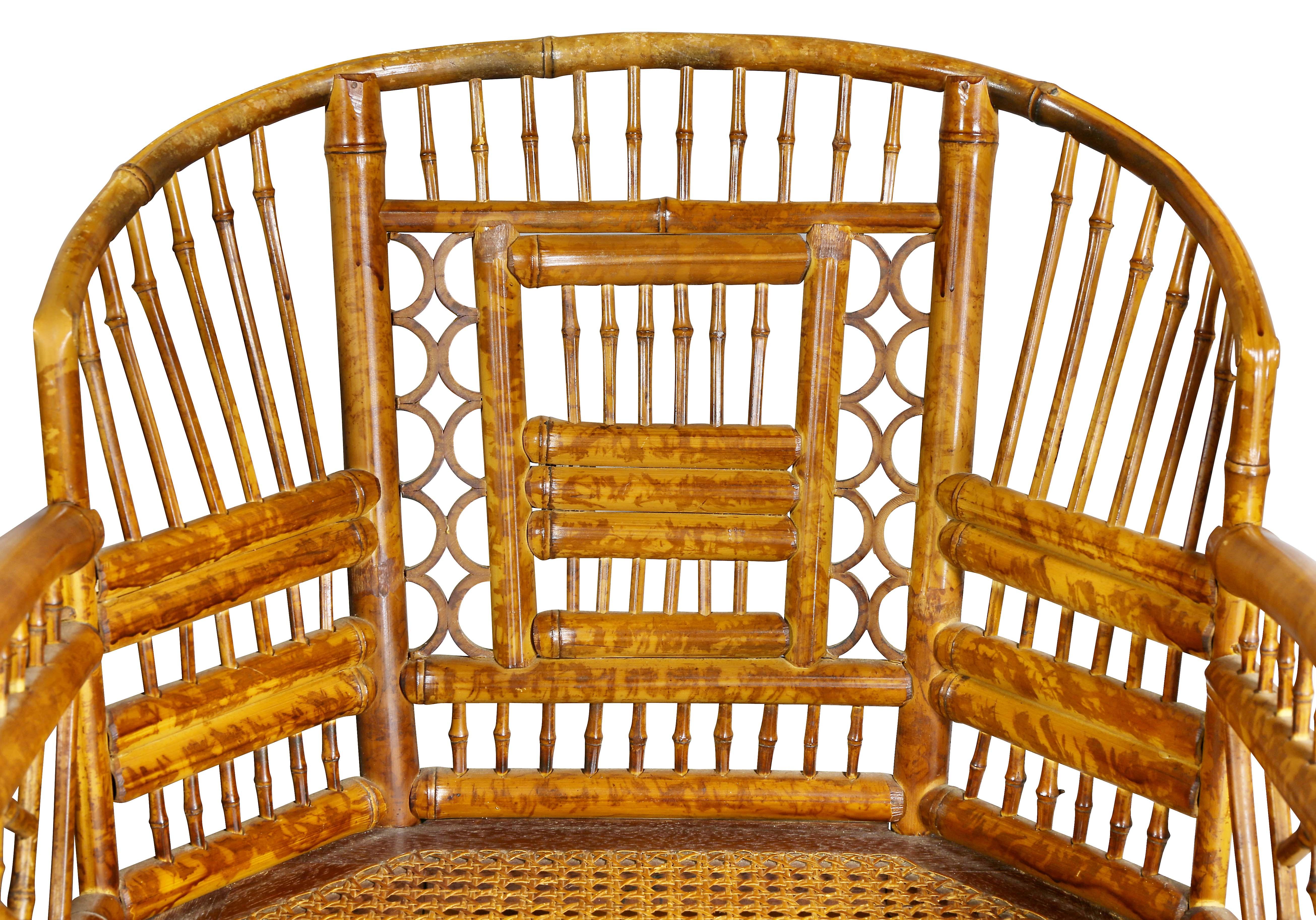 Pair of Chinese Export Style Bamboo Armchairs at 1stDibs