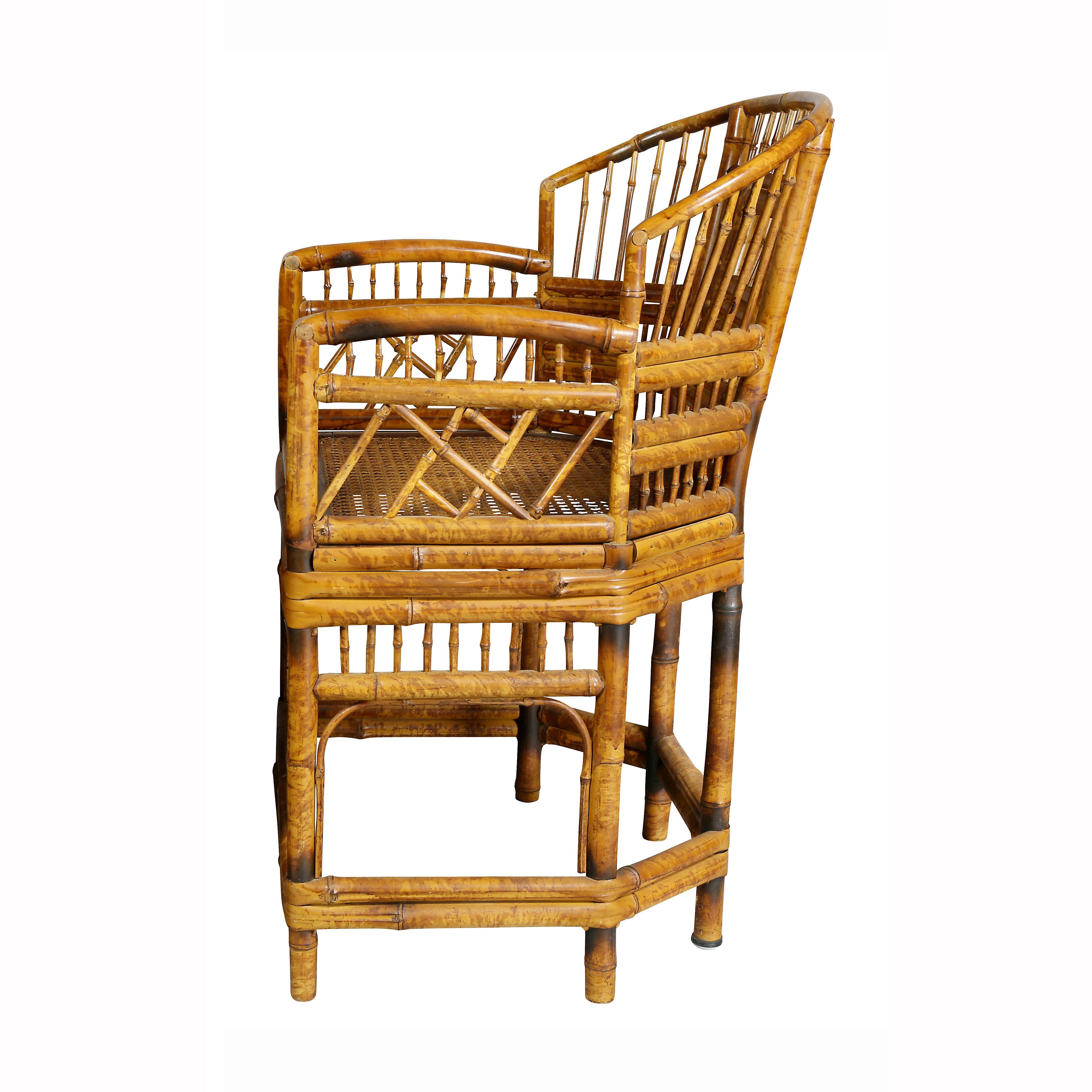 Pair of Chinese Export Style Bamboo Armchairs at 1stDibs