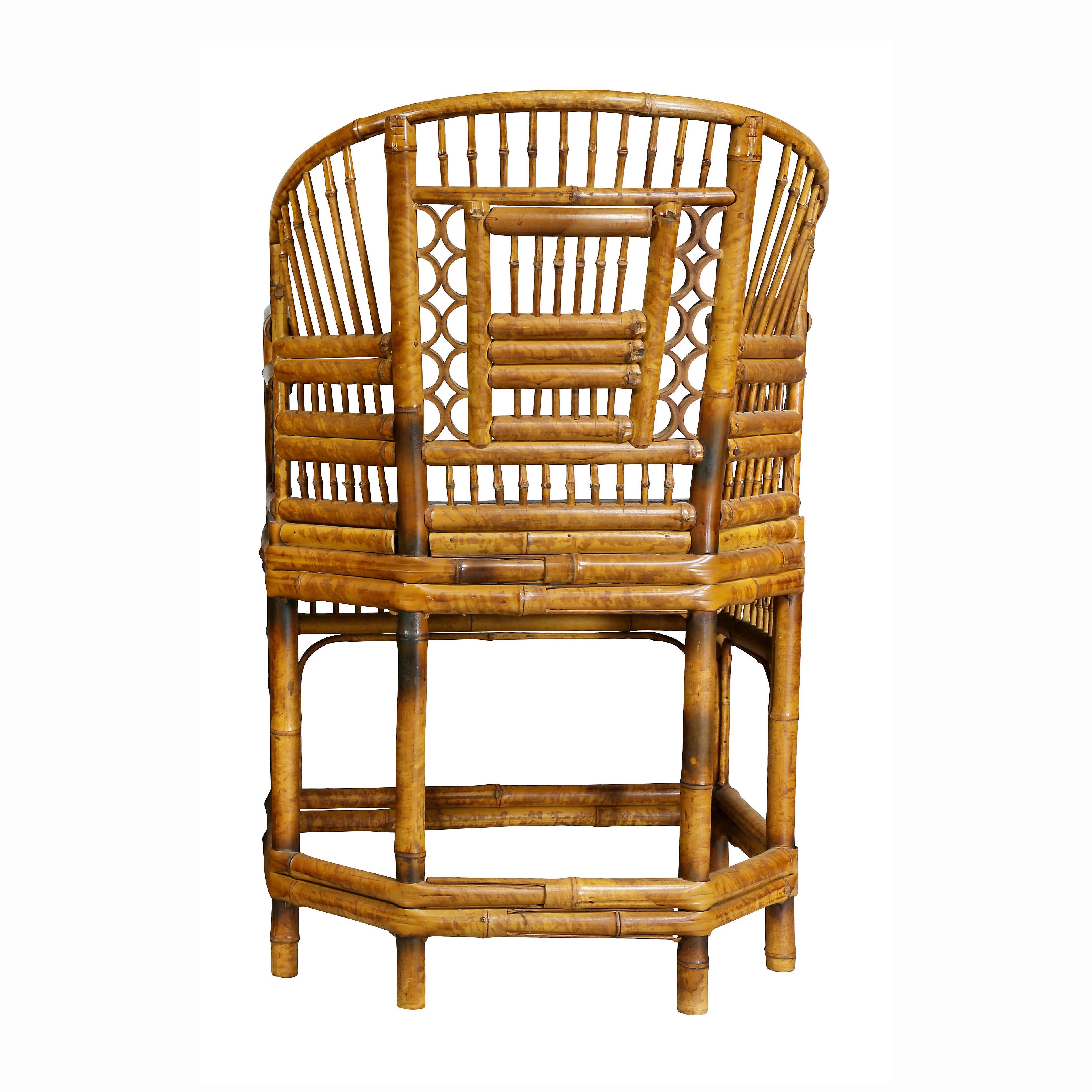 Pair of Chinese Export Style Bamboo Armchairs at 1stDibs