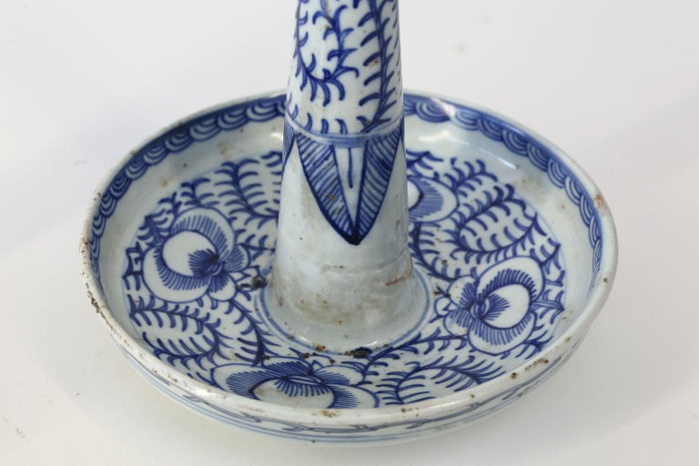 Pair of Chinese Faience Candlesticks at 1stDibs