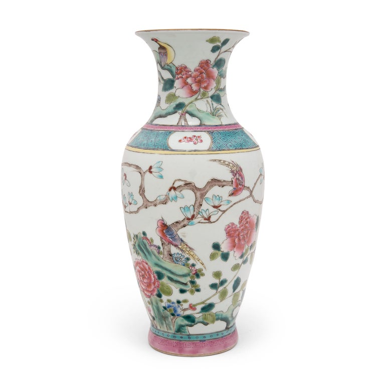 Pair of Chinese Famille Rose Phoenix Tail Vases, circa 1850 For Sale at ...