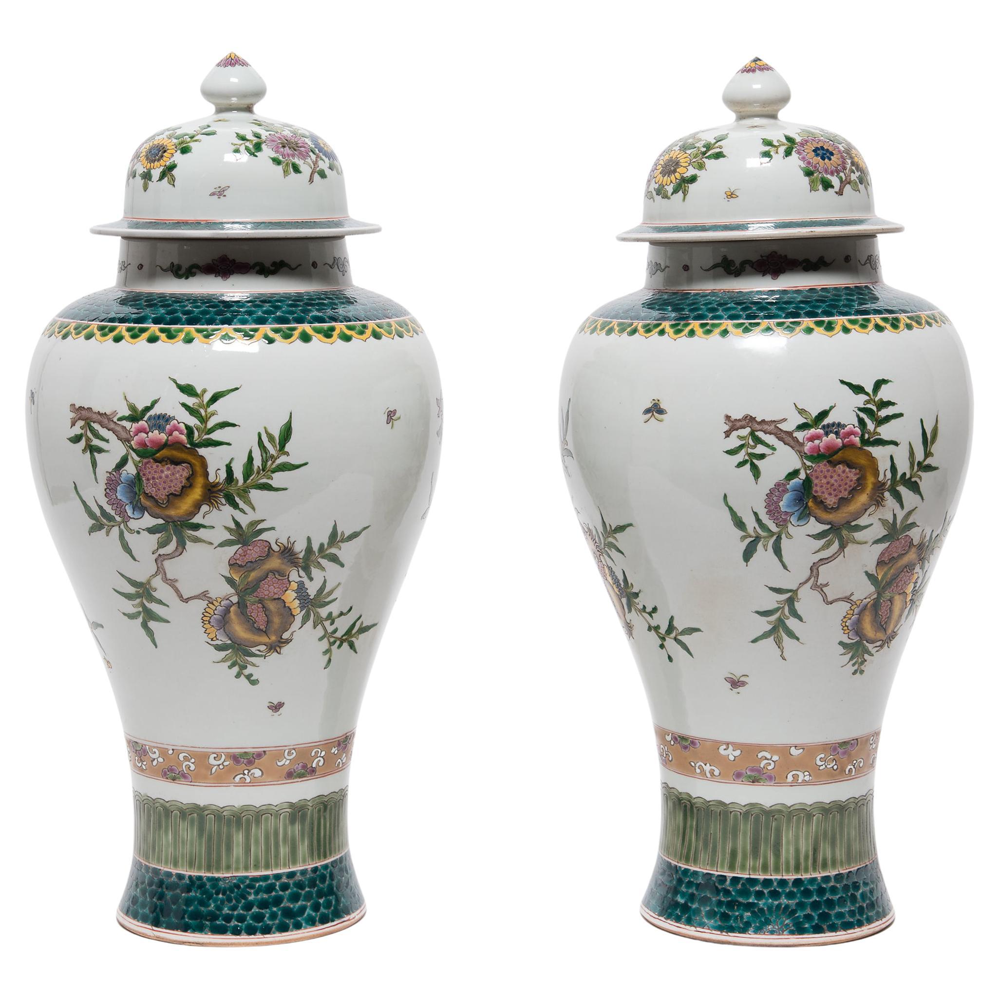 Chinese Porcelain Baluster Vases with Scholars For Sale at 1stDibs